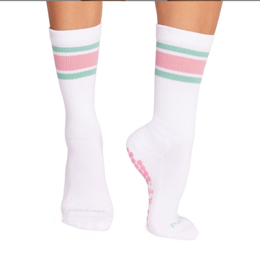 Pure Barre Kai Minty Pink Crew Sticky Socks – Pure Barre Bethesda